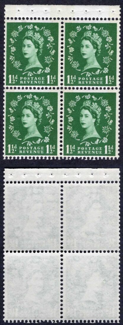 SB43a 1 1/2d Wmk Crowns Sideways to Right Cream Paper Blue Phos Perf AP ...